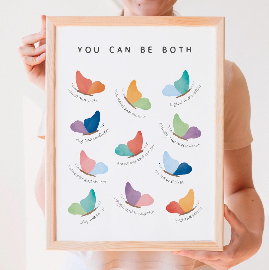 You Can Be Both Poster, DBT, Duality Poster, Therapy Office Decor ...