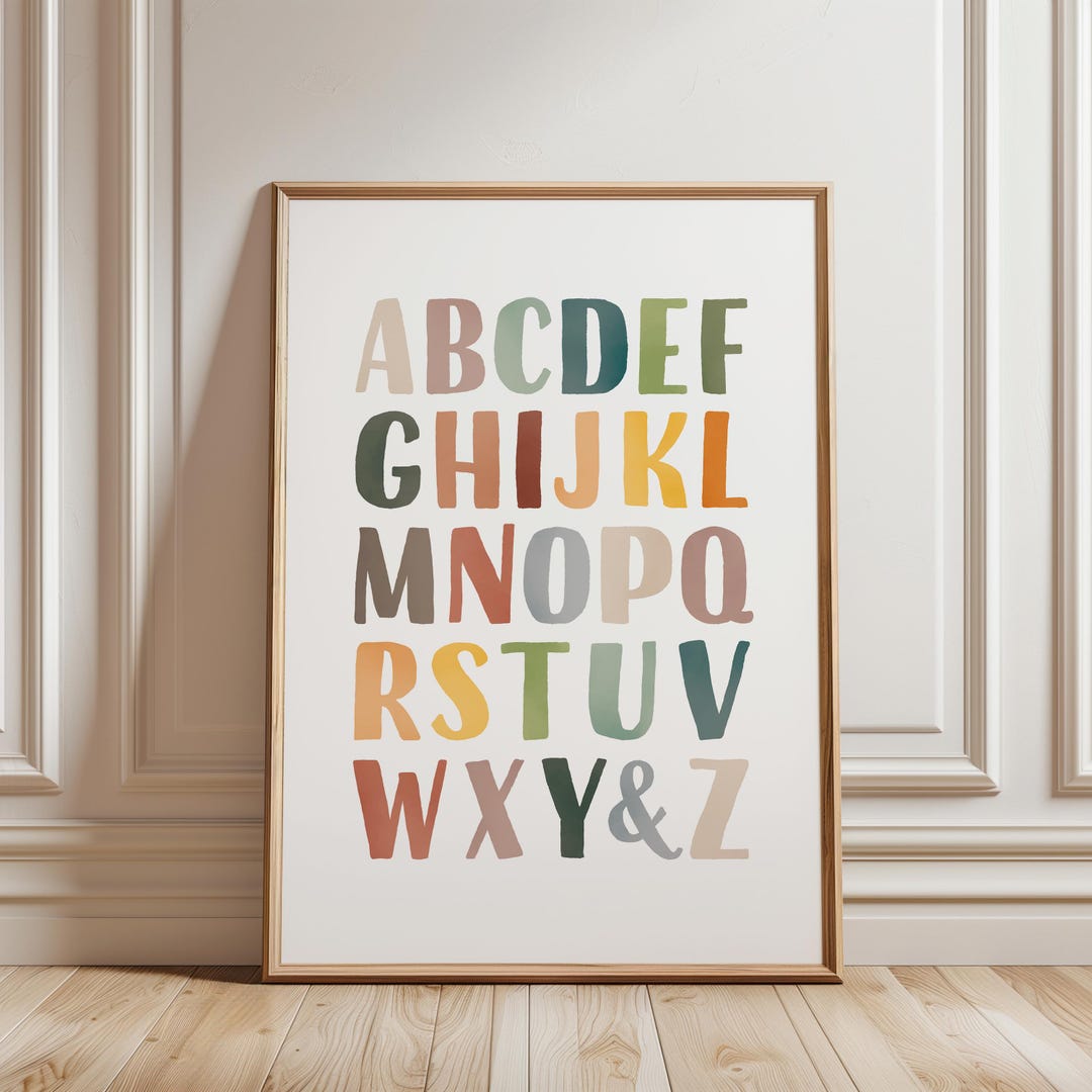 Rainbow Alphabet Poster, Nursery Wall Decor, Educational Poster ...