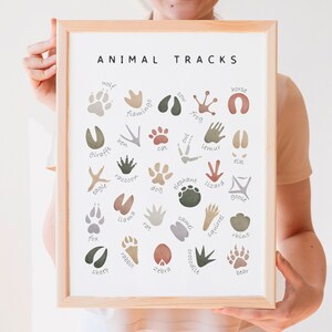 Animal Tracks Poster, Neutral Nursery Wall Decor, Playroom Poster ...