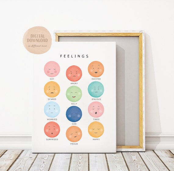 Rainbow Feelings Poster Feelings Chart Homeschool Decor - Etsy