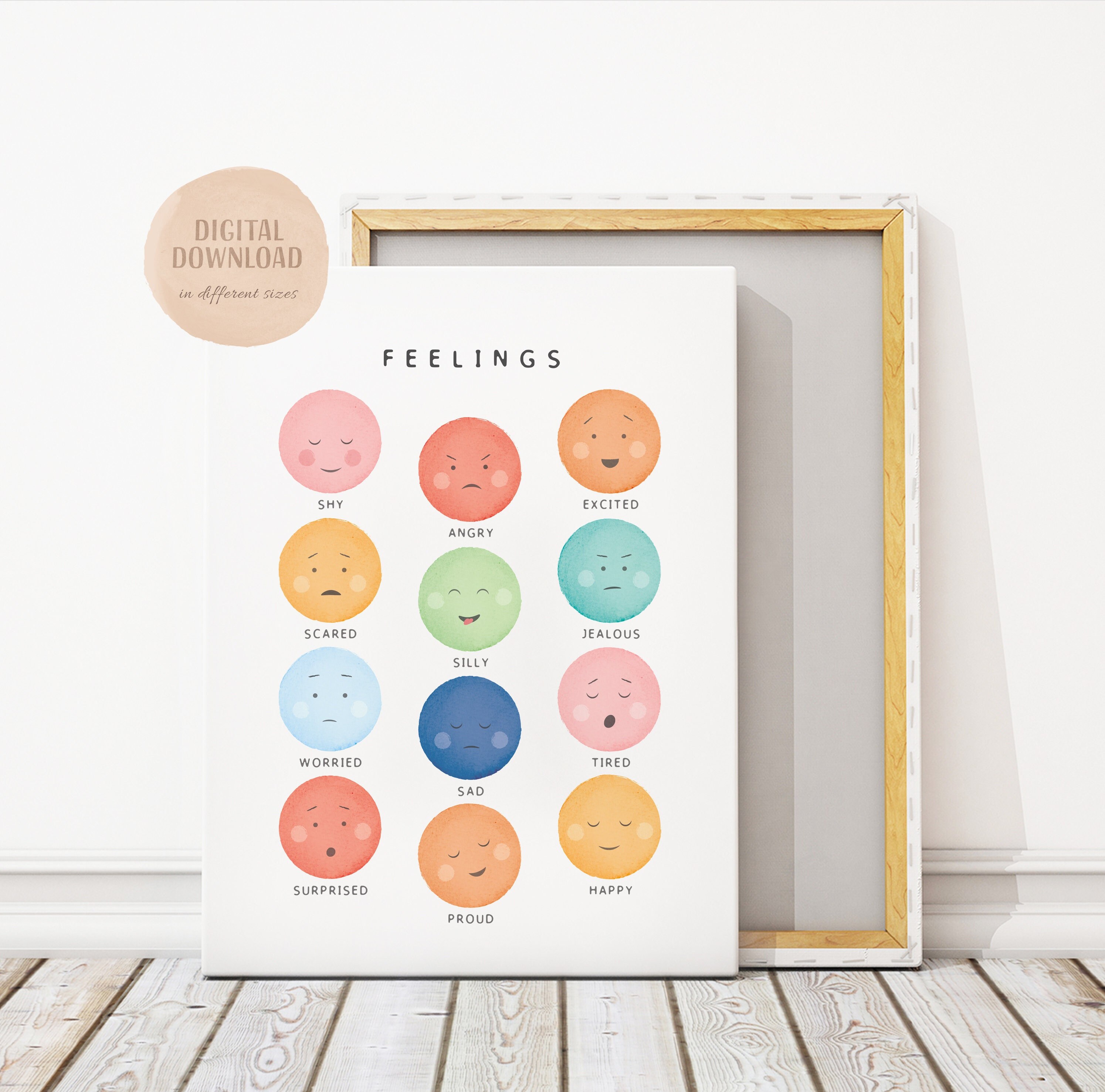Rainbow Feelings Poster Feelings Chart Homeschool Decor - Etsy UK