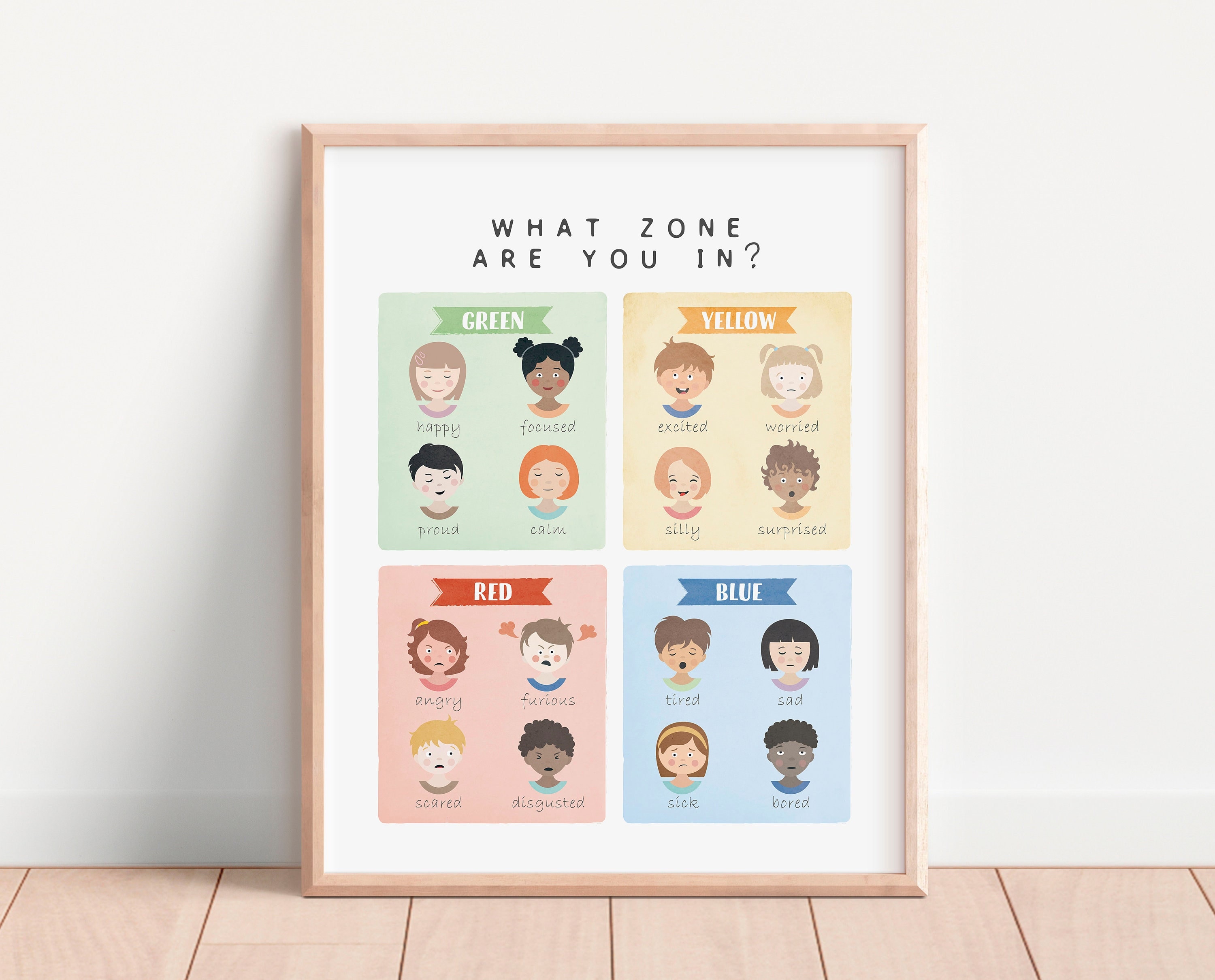 Zones of Regulation Poster, Feelings Poster, Emotions Chart ...