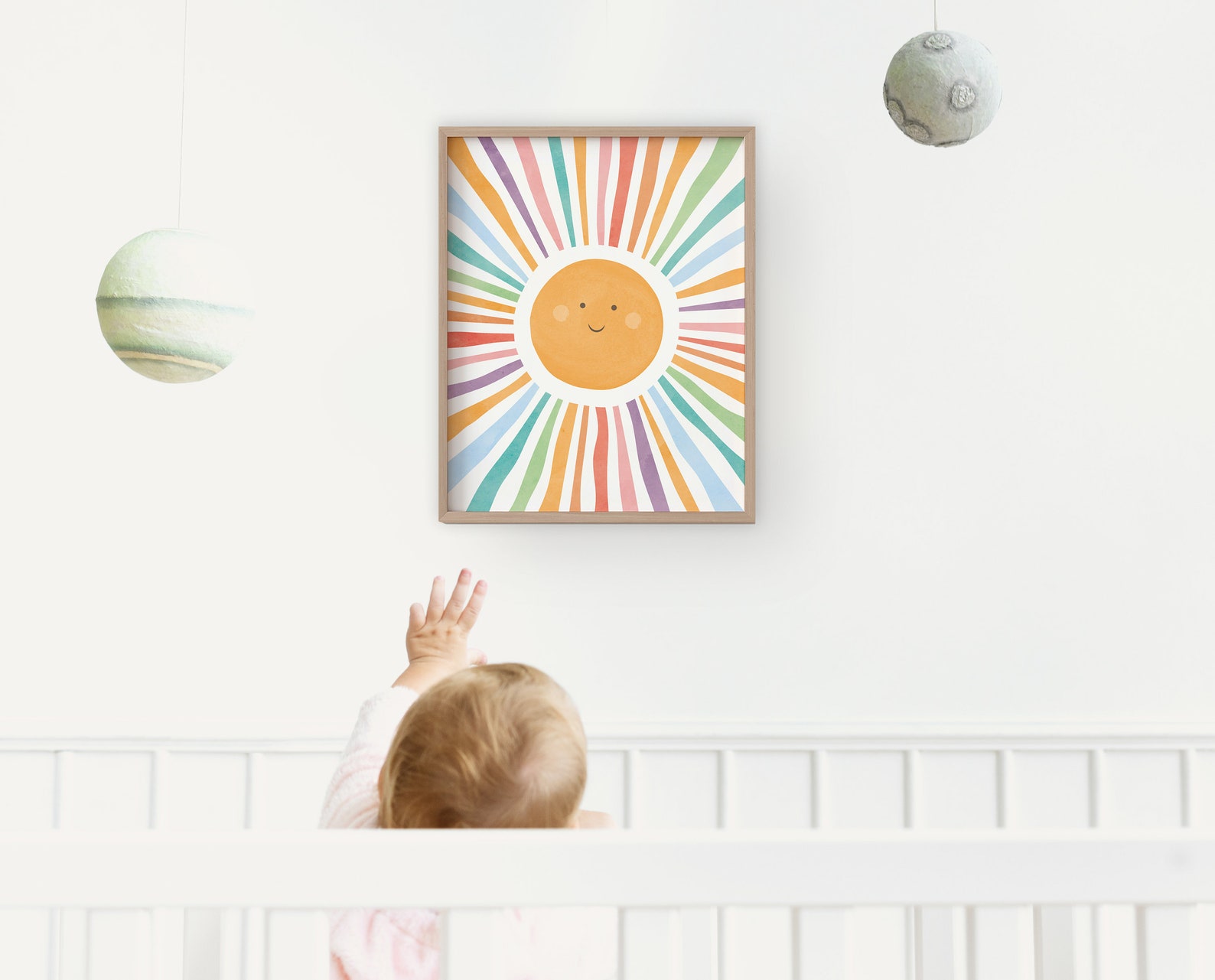 Watercolor Sun Poster, Sun Playroom Decor, Watercolour Nursery Prints ...
