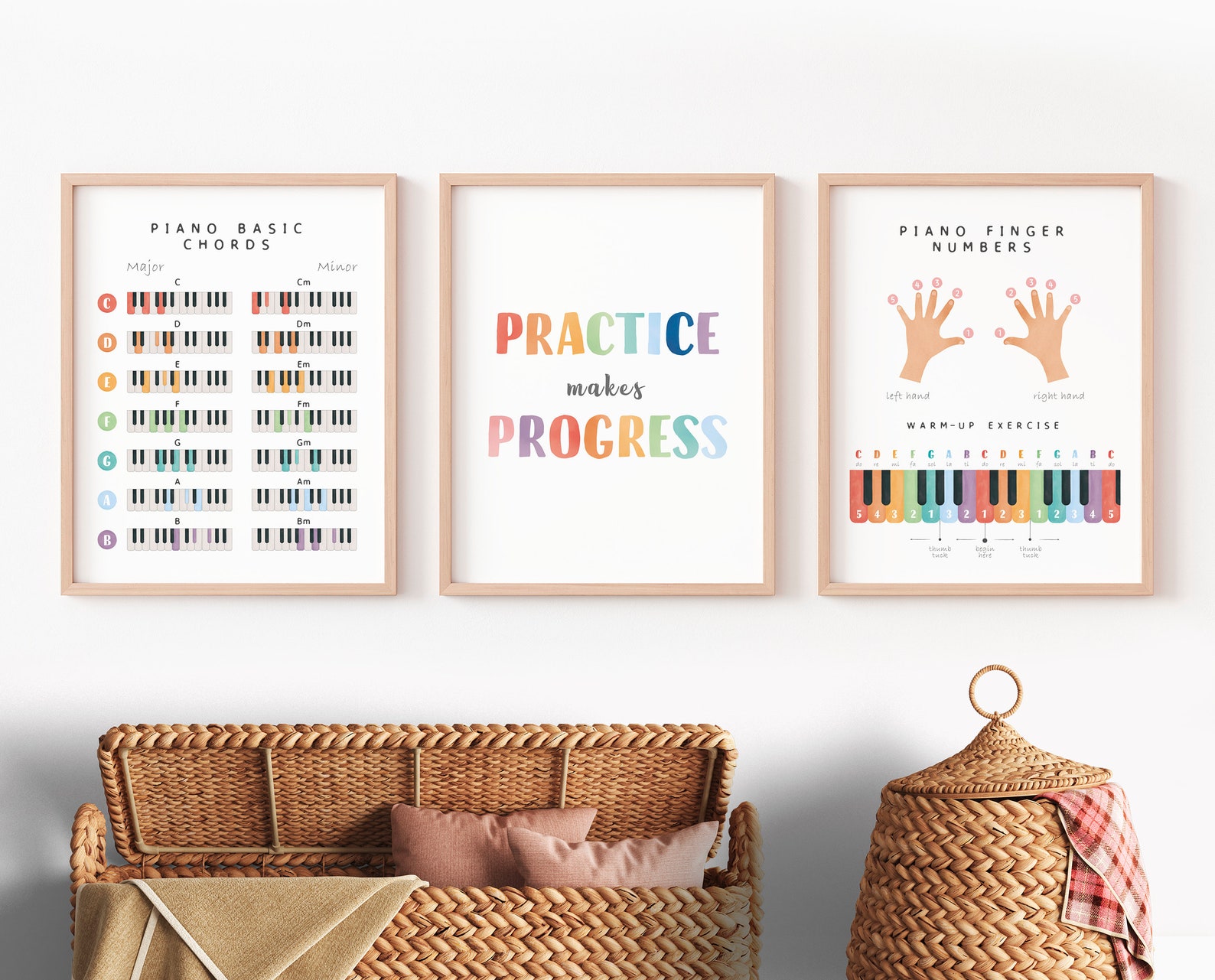 Set of 8 Music Educational Posters, Music Theory Posters, Piano Notes ...