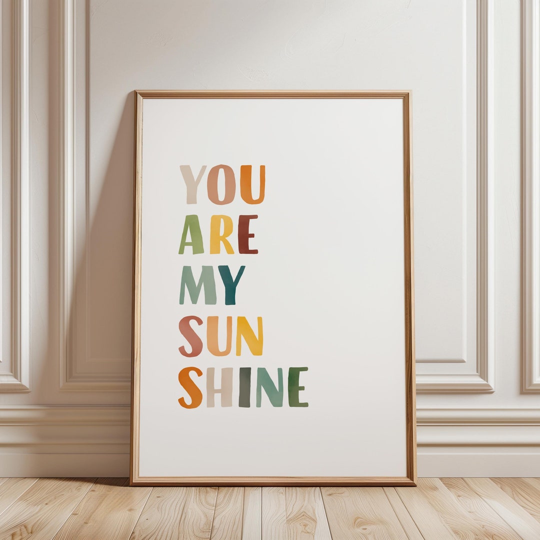 You Are My Sunshine Playroom Poster, Rainbow Nursery Wall Decor ...