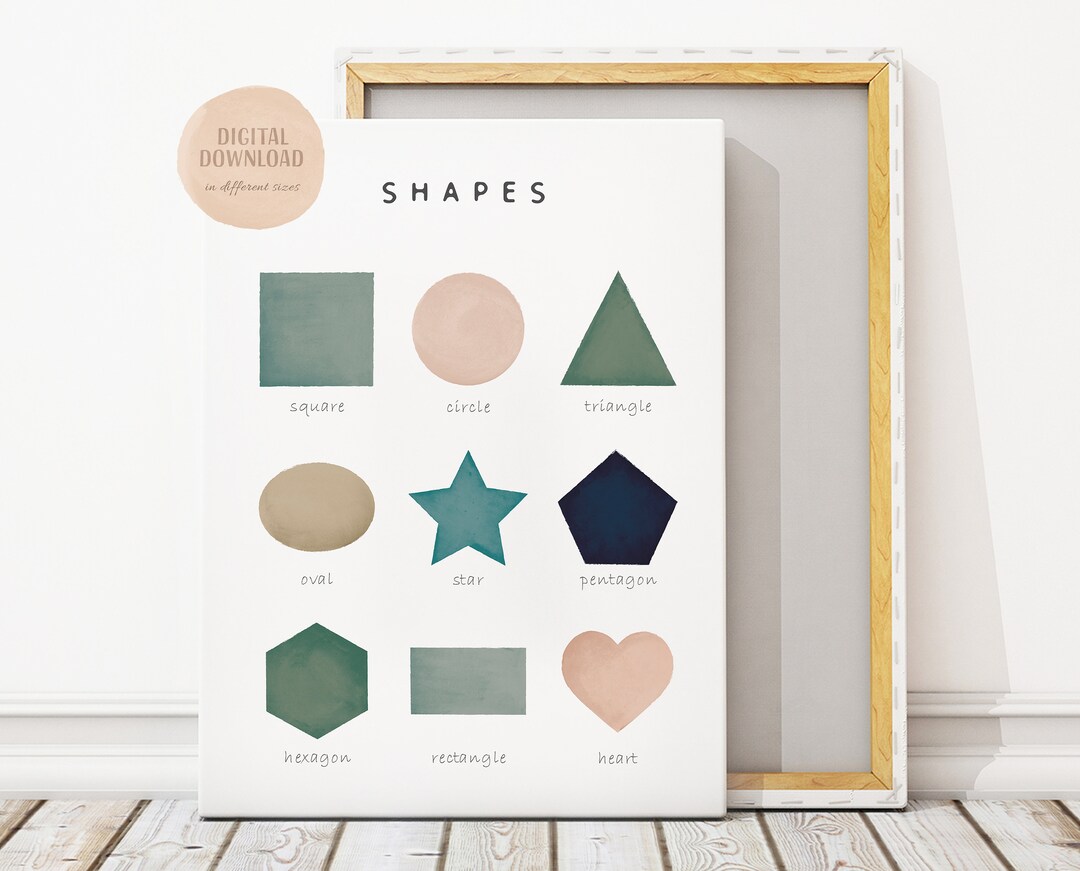 Watercolour Shapes Print, Neutral Shapes Print, Nursery Wall Art ...