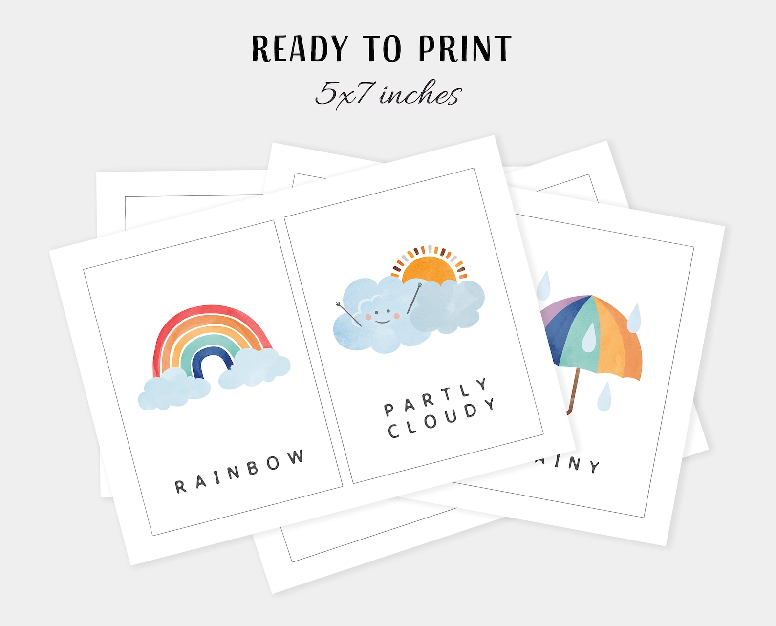 16 Weather Cards Montessori Flashcards Pre-school Cards - Etsy