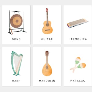 20 Musical Instruments Flash Cards, Montessori Materials, Pre-school ...