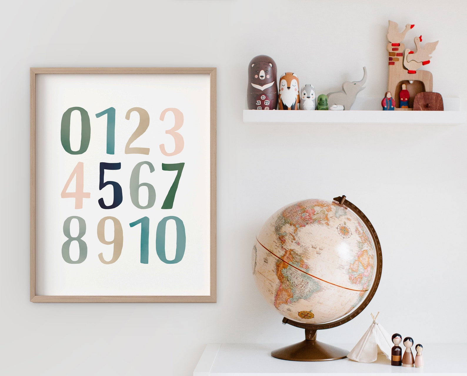 Educational Posters ABC Poster Neutral Numbers Print - Etsy