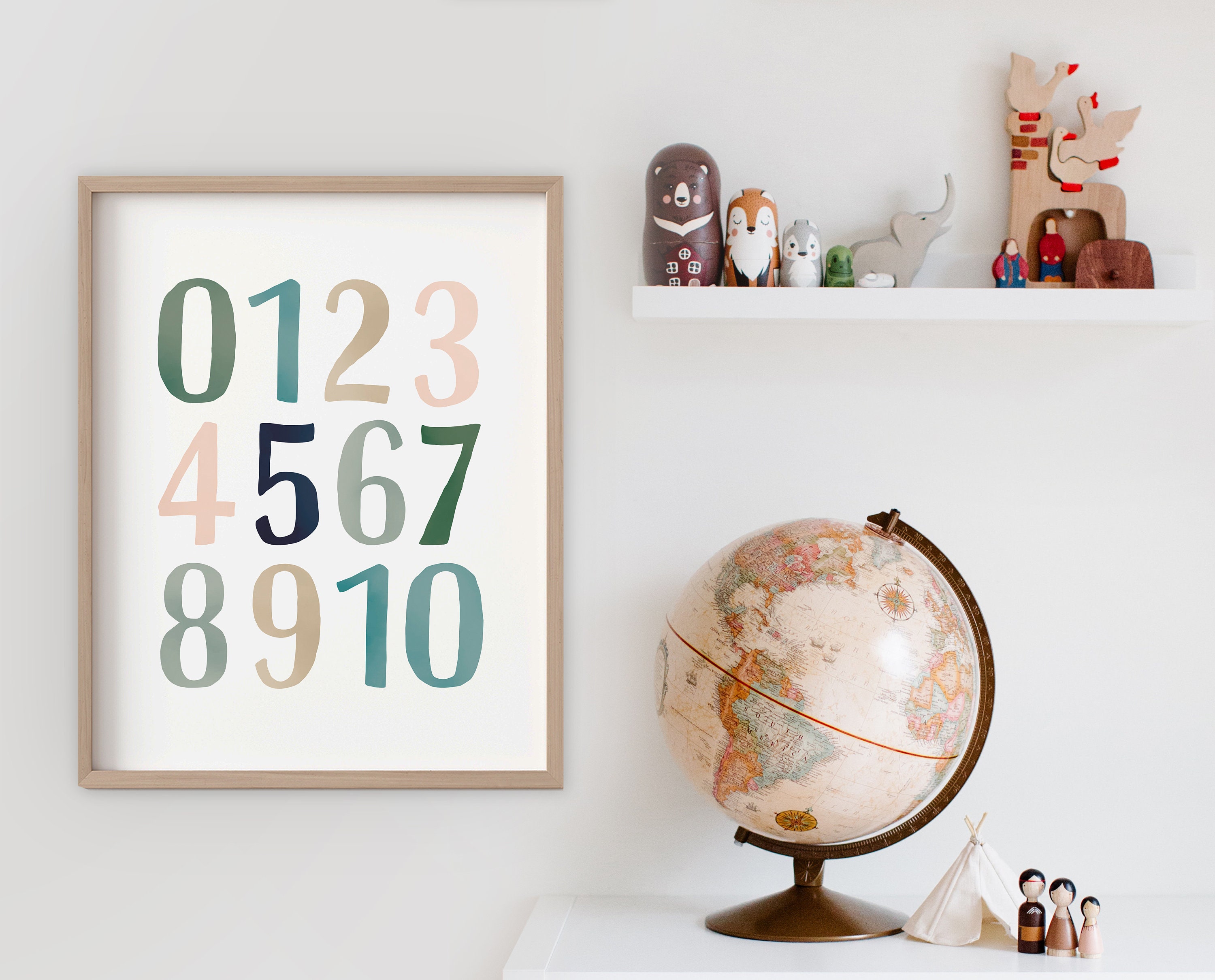 Educational Posters, ABC Poster, Neutral Numbers Print, Neutral Wall ...