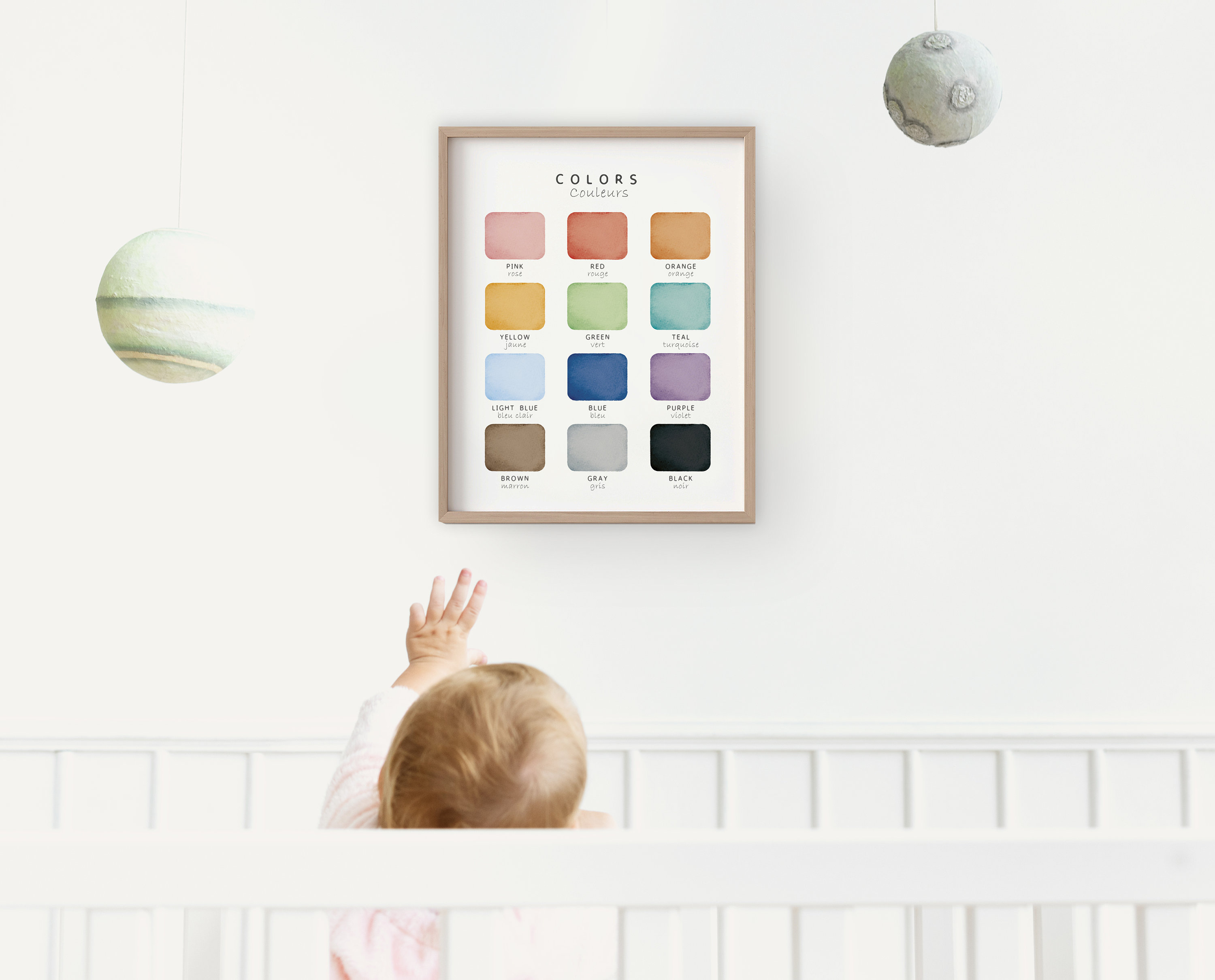 Bilingual French Educational Poster, Playroom Educational Poster ...