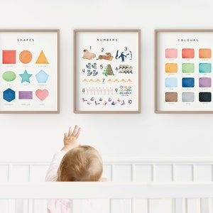 Rainbow Educational Posters, 6 Homeschool Prints, Animal Alphabet ...