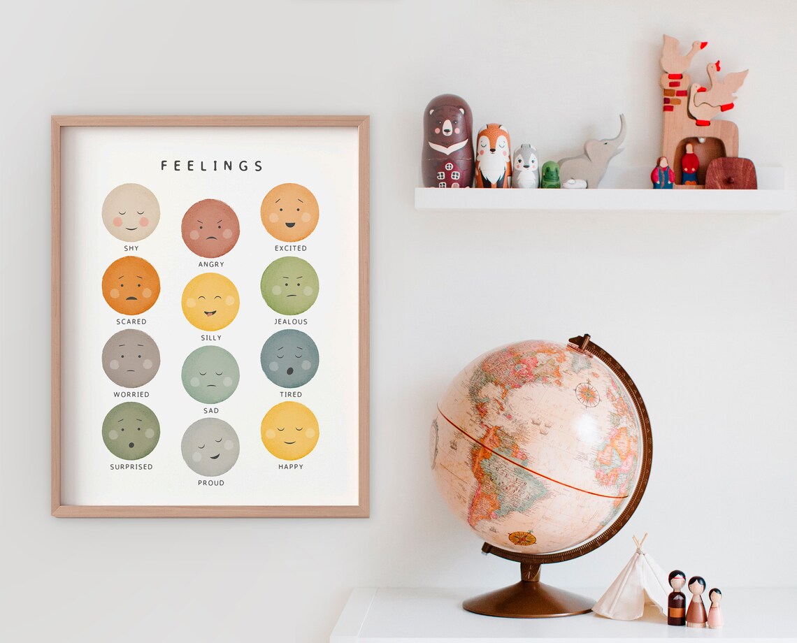 Feelings Poster, Emotions Chart, Calming Corner Print, Educational ...
