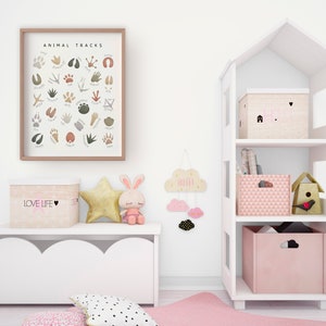 Animal Tracks Poster, Neutral Nursery Wall Decor, Playroom Poster ...