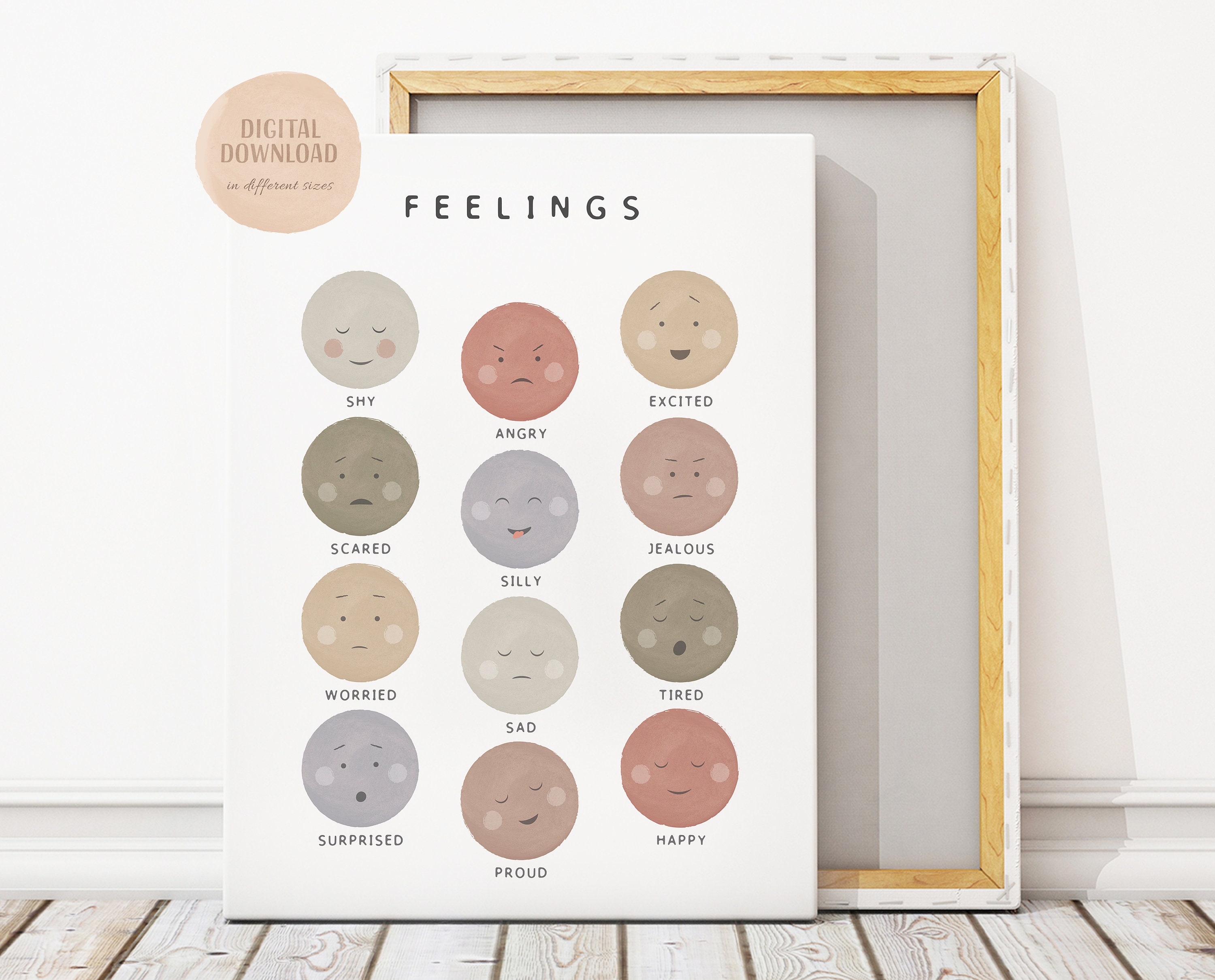 Neutral Feelings Poster Feelings Chart Homeschool Decor - Etsy