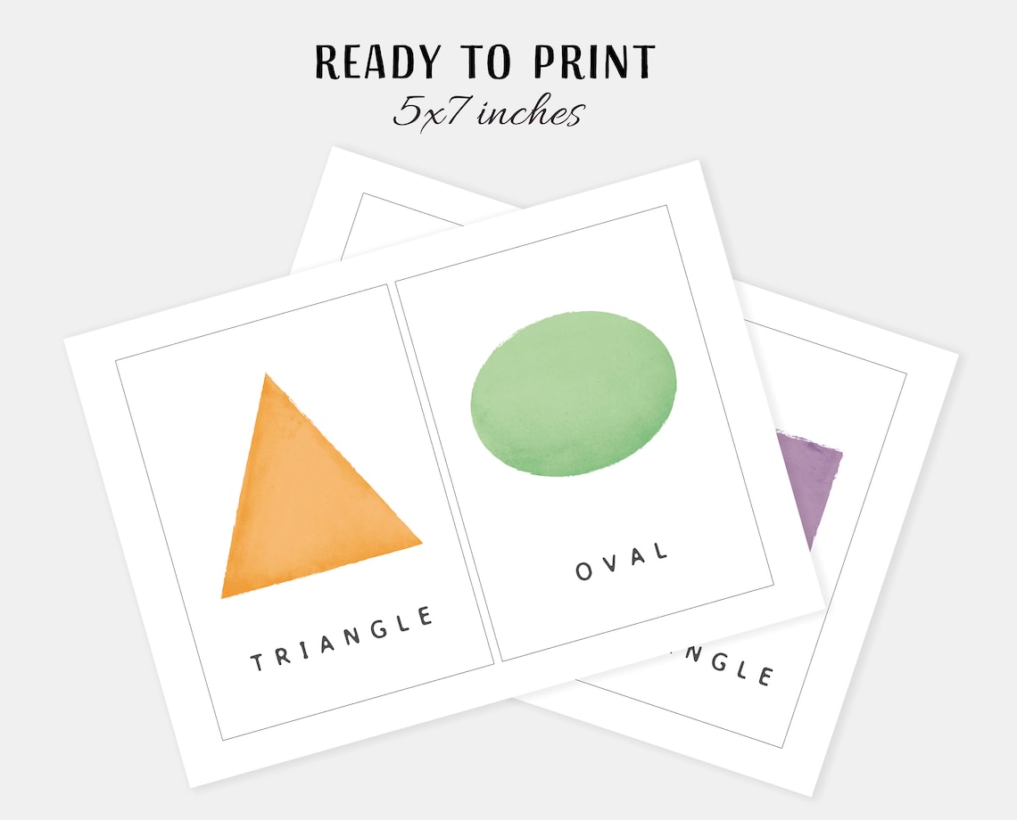 12 Rainbow Shapes Flash Cards Preschool Materials Homeschool - Etsy