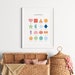 Rainbow Shapes Print, Geometric Shapes, Educational Poster, Nursery ...