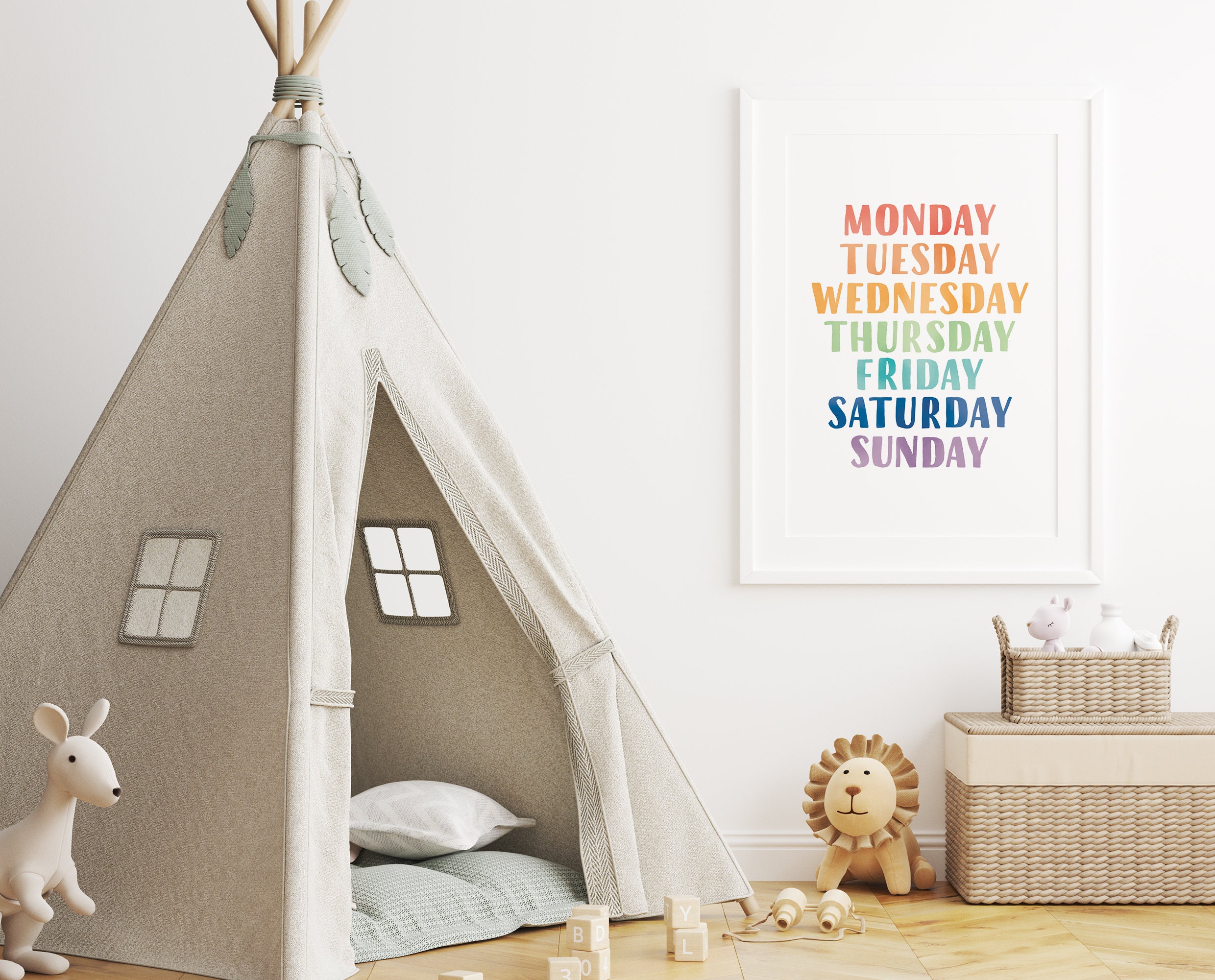 Rainbow Days of the Week Playroom Educational Poster Rainbow - Etsy ...