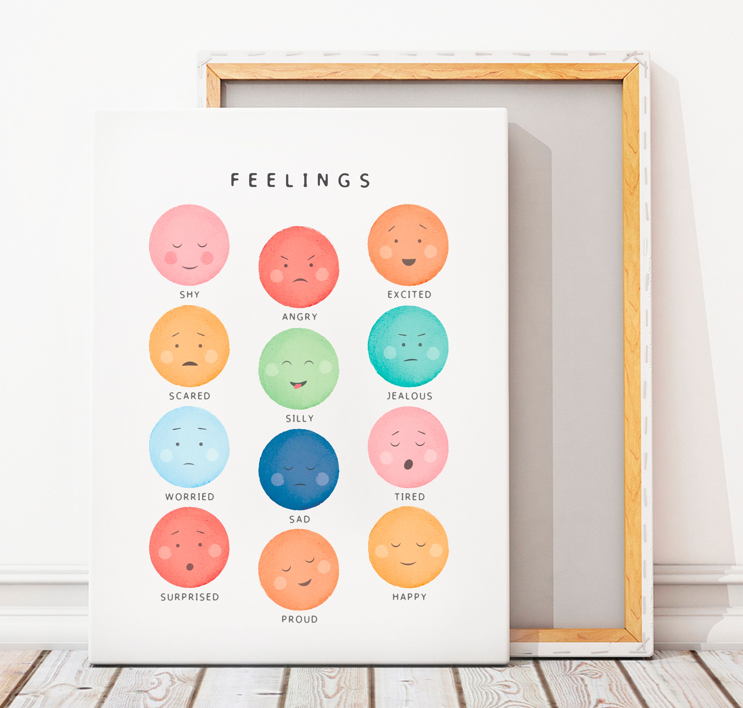 Rainbow Feelings Poster, Feelings Chart, Homeschool Decor, Educational ...