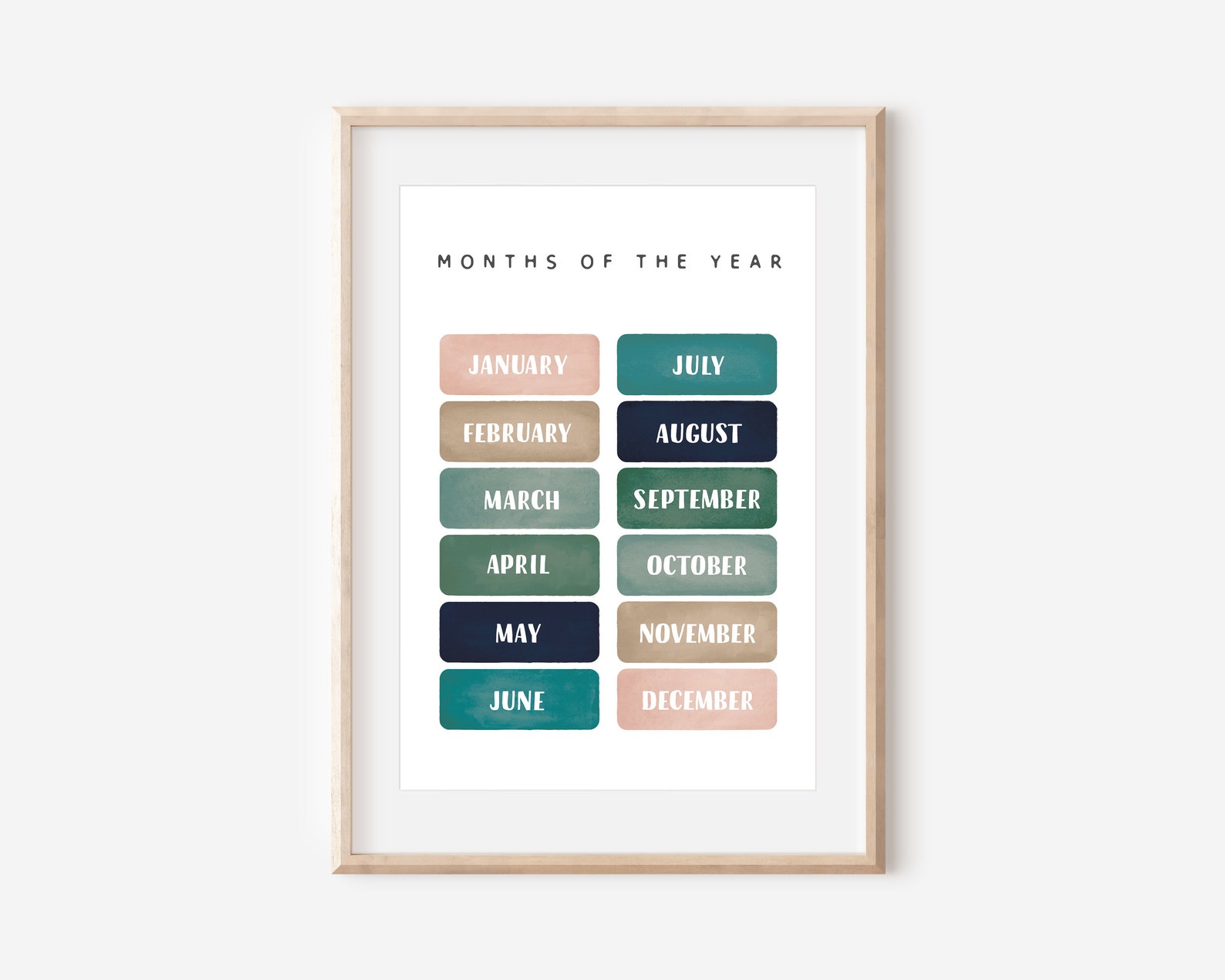 Educational Poster Neutral Months of the Year Poster - Etsy