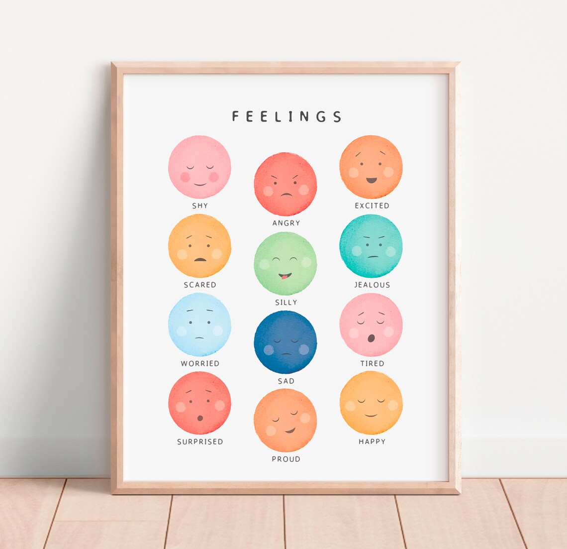 Rainbow Feelings Poster, Feelings Chart, Homeschool Decor, Educational ...