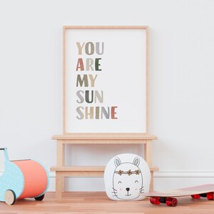 Set of 2 Playroom Posters, Watercolor Sun Poster, You Are My Sunshine ...