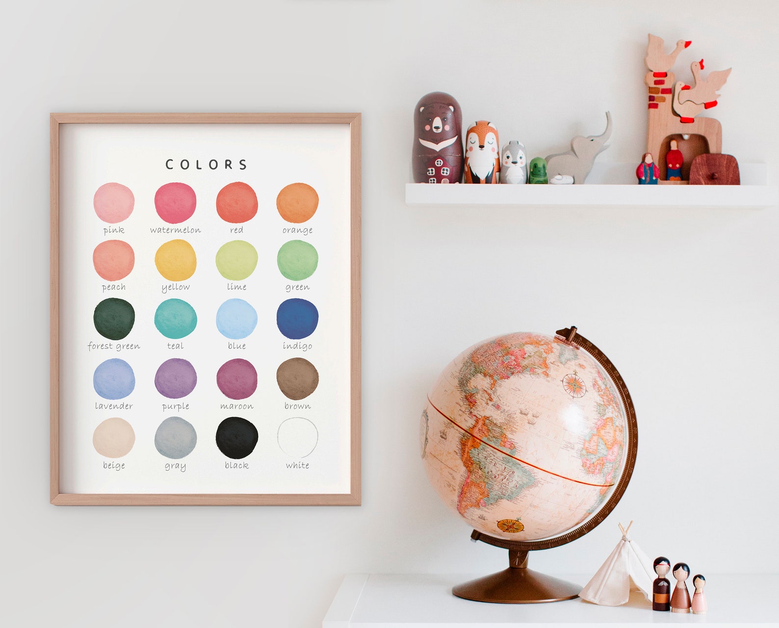 Colors Educational Poster, Montessori Poster, Learn Colors, Classroom ...