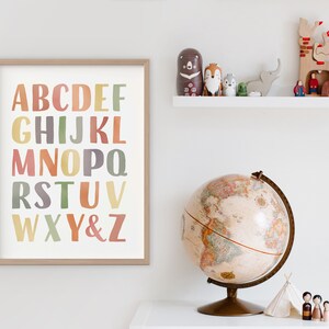Set of 2 Educational Posters, Watercolour ABC Poster, Rainbow Numbers ...