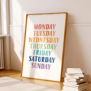 Set of 8 Rainbow Educational Posters for Kids, Digital Learning Bundle ...