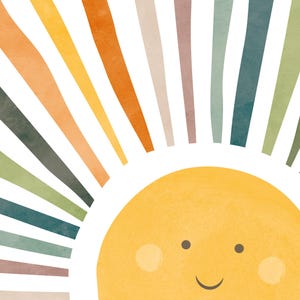 Set of 3 Rainbow Nursery Posters, Sun Playroom Poster, Nursery Sun ...