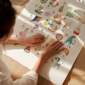 Set of 6 Playroom Posters, Sun Playroom Poster, Rainbow Alphabet and ...