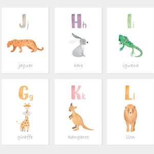 Printable Animal Alphabet Flash Cards, Classroom Decor, Toddlers ...