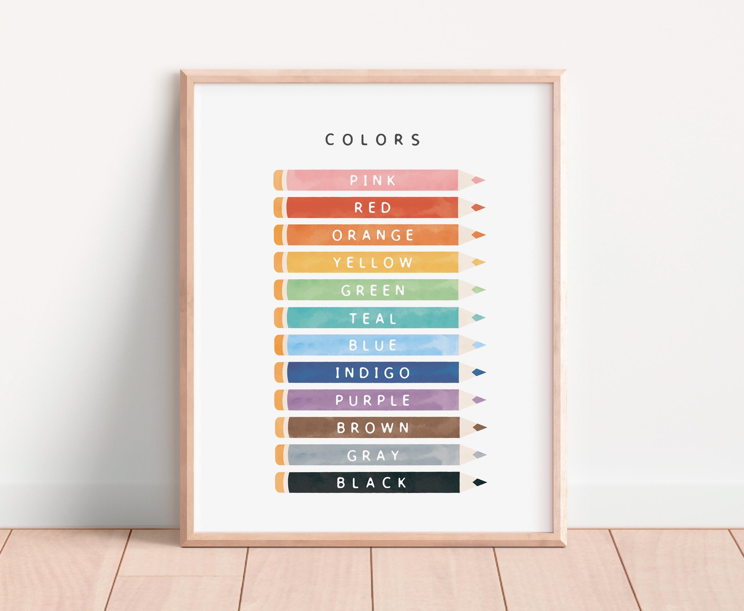 Watercolor Colors Educational Poster: Rainbow Classroom Decor (digital ...