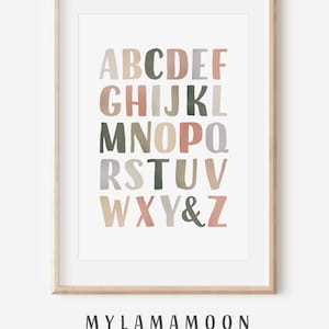 Neutral Alphabet Poster, Watercolour Alphabet, ABC Print, Nursery ...