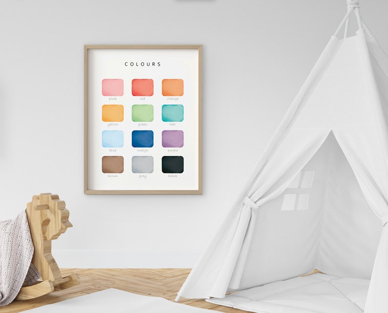 Colors Educational Poster Montessori Poster Learn Colors - Etsy