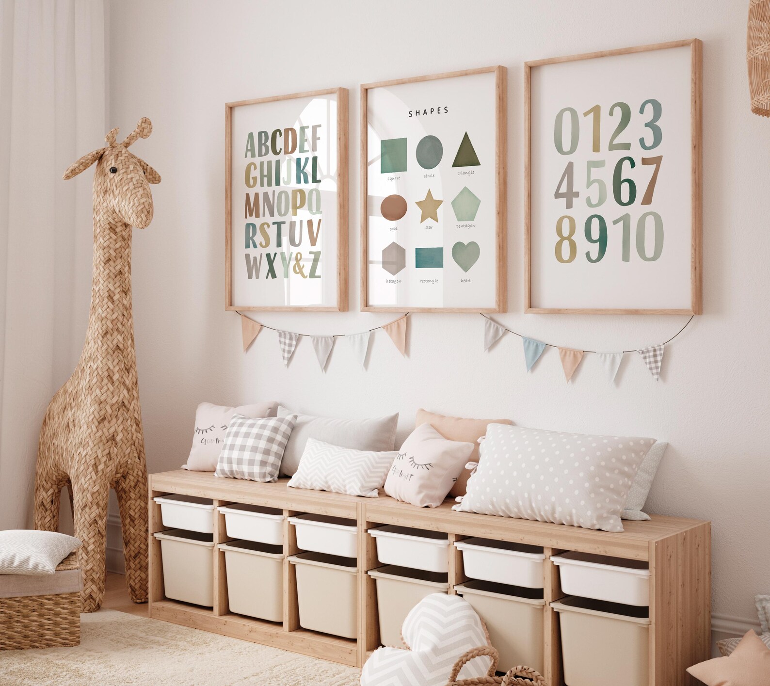 Boho Nursery Posters: Alphabet, Numbers, Shapes (digital Download) - Etsy