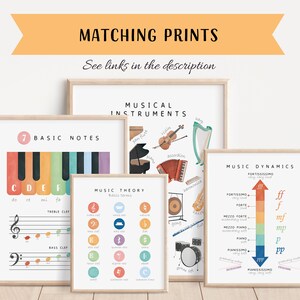 Music Poster, Music Class Poster, Homeschool Decor, Rainbow Musical ...
