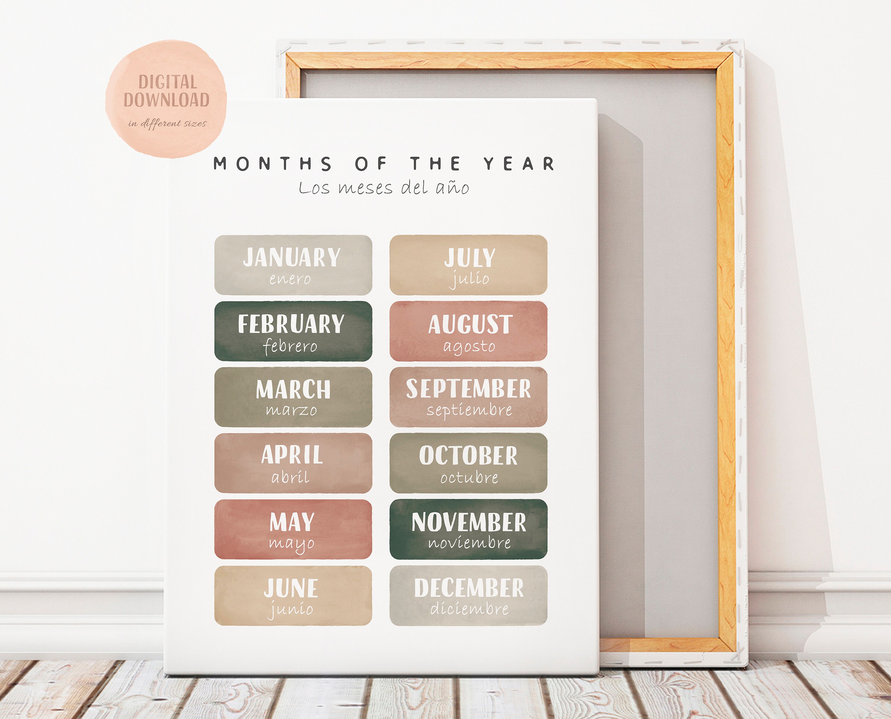 Bilingual Spanish Educational Poster Playroom Educational - Etsy