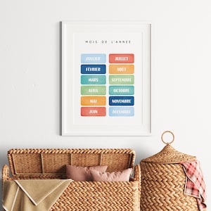 French Educational Poster, French Classroom Printables, Months of the ...