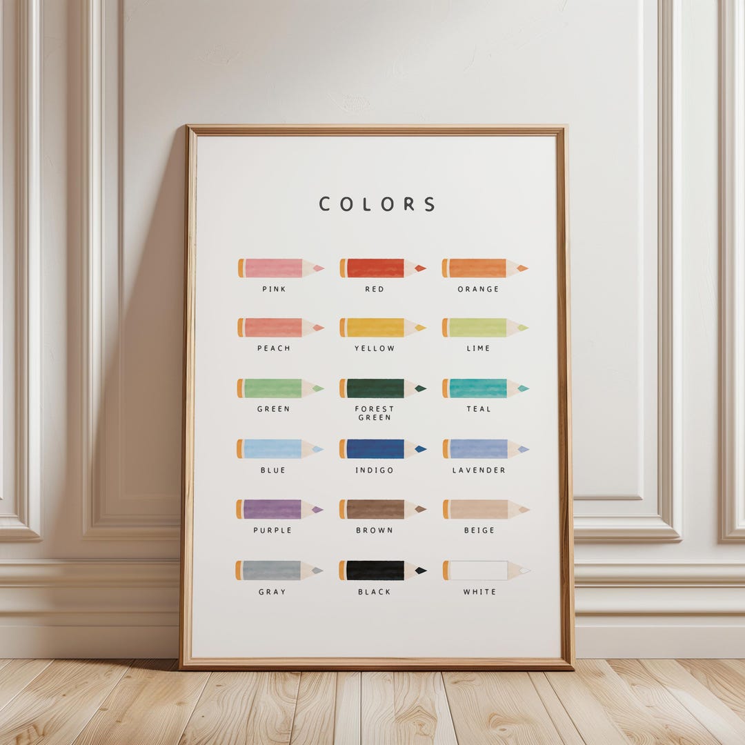 Watercolor Colors Educational Poster: Rainbow Classroom Decor (digital ...