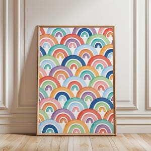 Set of 6 Playroom Posters, Watercolor Sun Poster, Nursery Wall Decor ...