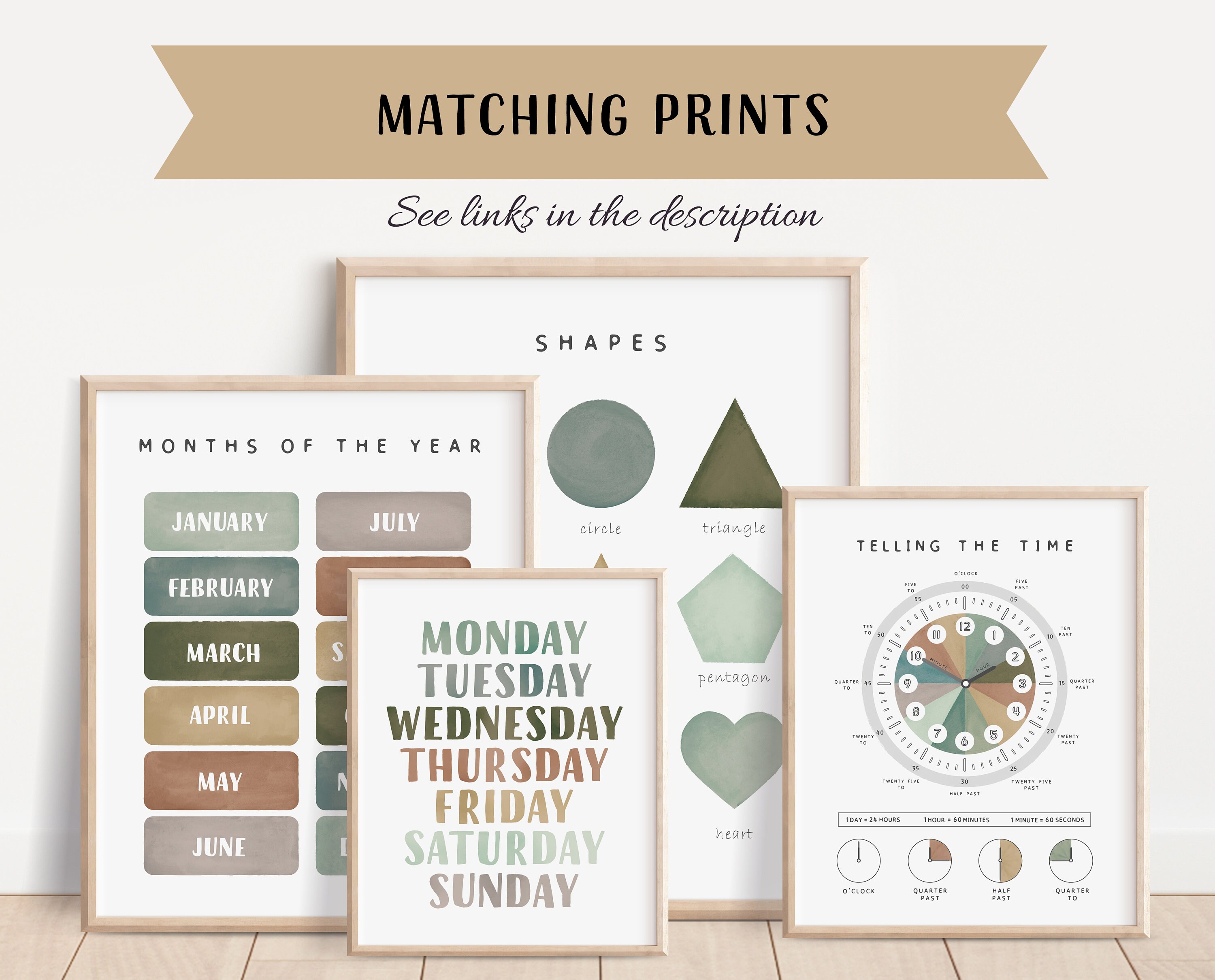 Earth Tones Numbers Poster, Educational Poster, Montessori Materials ...