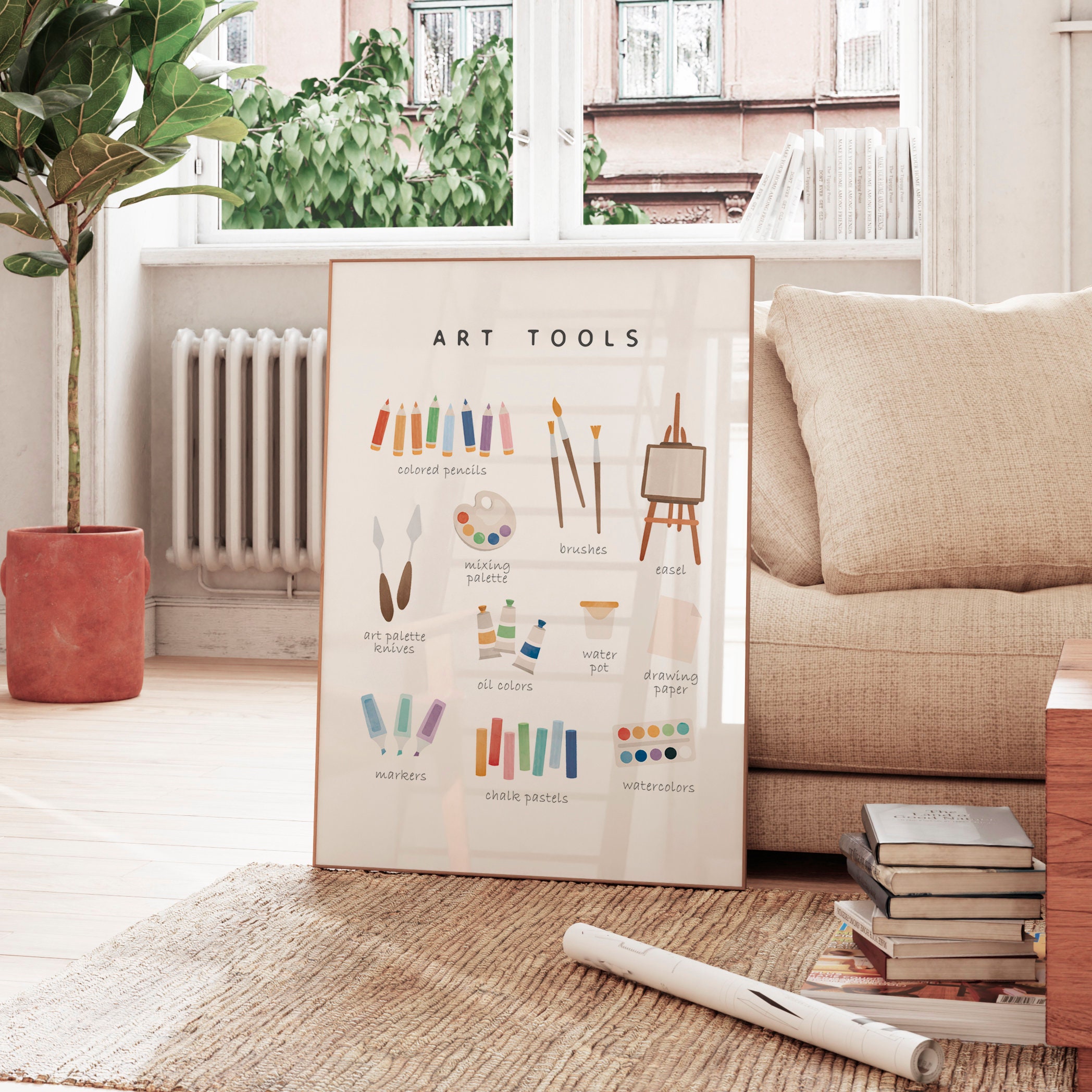 Rainbow Classroom Decor, Educational Posters, Art Tools Poster, Art ...