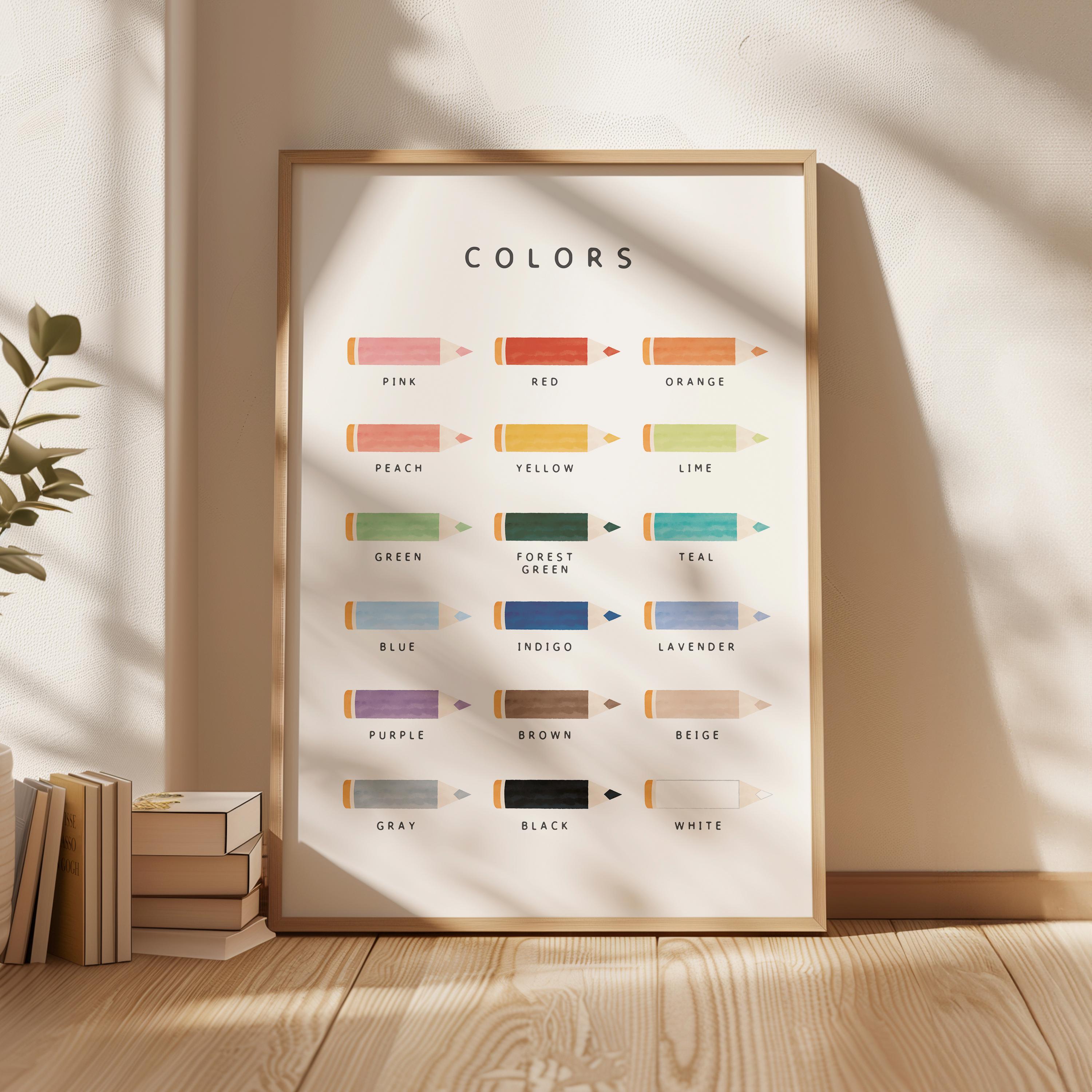 Watercolor Colors Educational Poster: Rainbow Classroom Decor (digital ...
