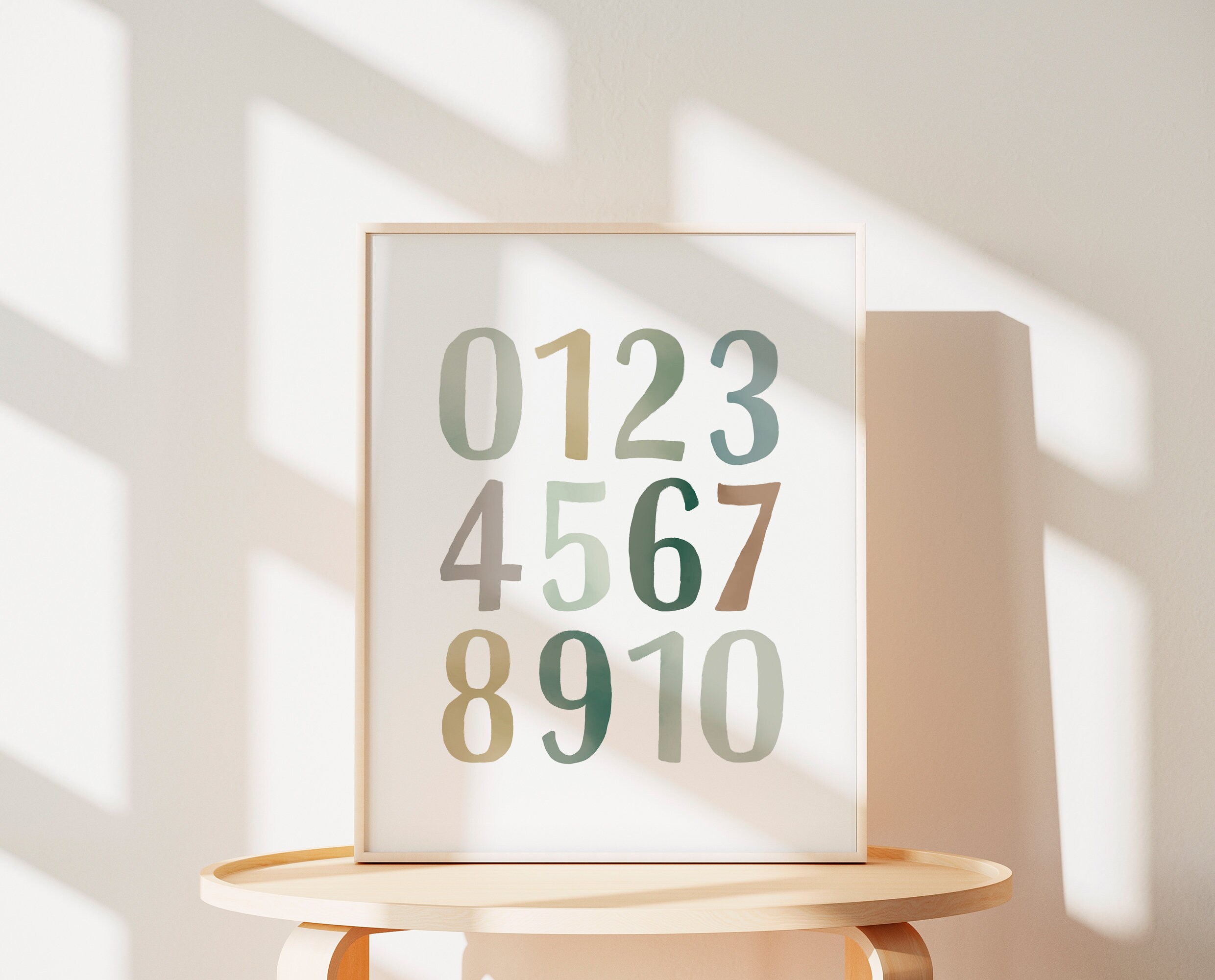 Earth Tones Numbers Poster, Educational Poster, Montessori Materials ...