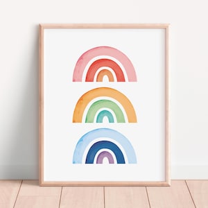 Nursery Rainbow Poster, Playroom Rainbows Print, Rainbow Nursery Wall ...