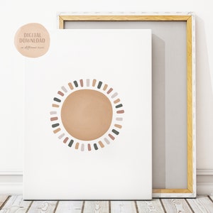 Boho Sun Poster, Boho Sunshine Nursery Print, Girls Room Decor, Neutral ...