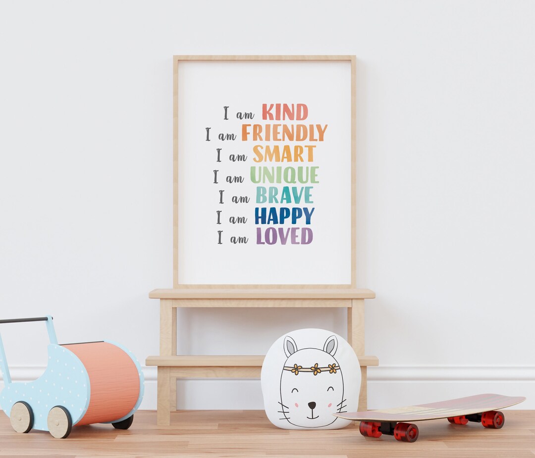 Kids Positive Affirmation Wall Art Daily Affirmations Poster - Etsy UK
