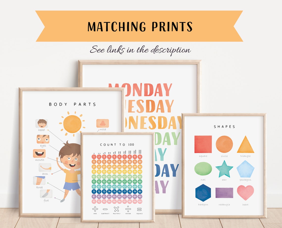 Telling the Time Poster Time Printables Rainbow Playroom - Etsy UK
