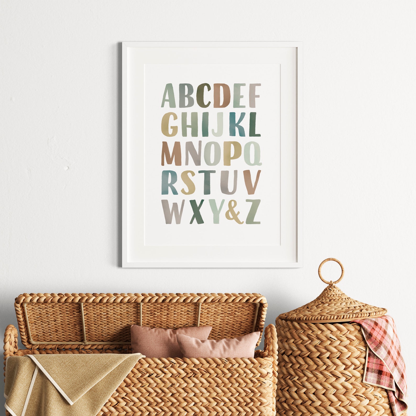 Earth Tones Alphabet Poster, Educational Poster, ABC Print, Nursery ...
